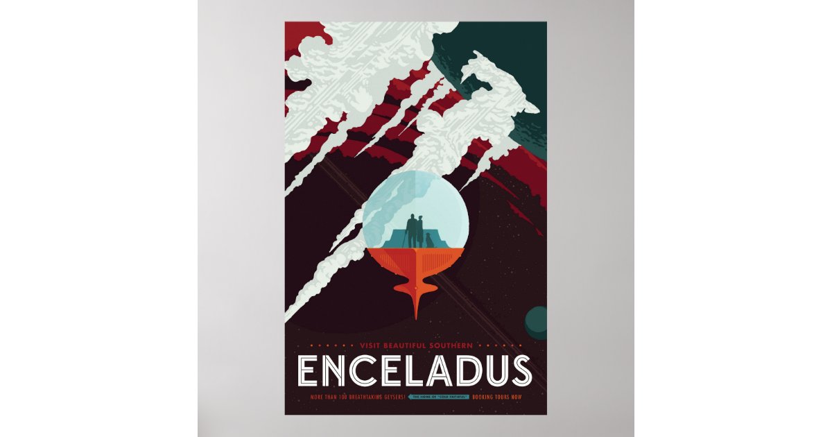 Retro Space Poster-Cassini Mission To Saturn Poster | Zazzle