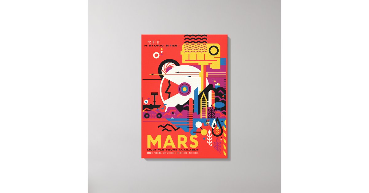 Retro Space Poster - Mars Exploration Program. Canvas Print | Zazzle