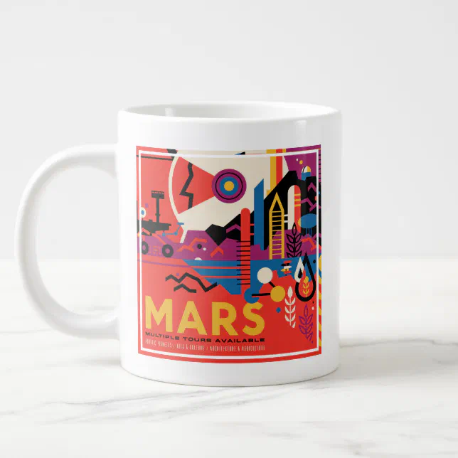 Retro Space Poster - Mars Exploration Program. Giant Coffee Mug | Zazzle