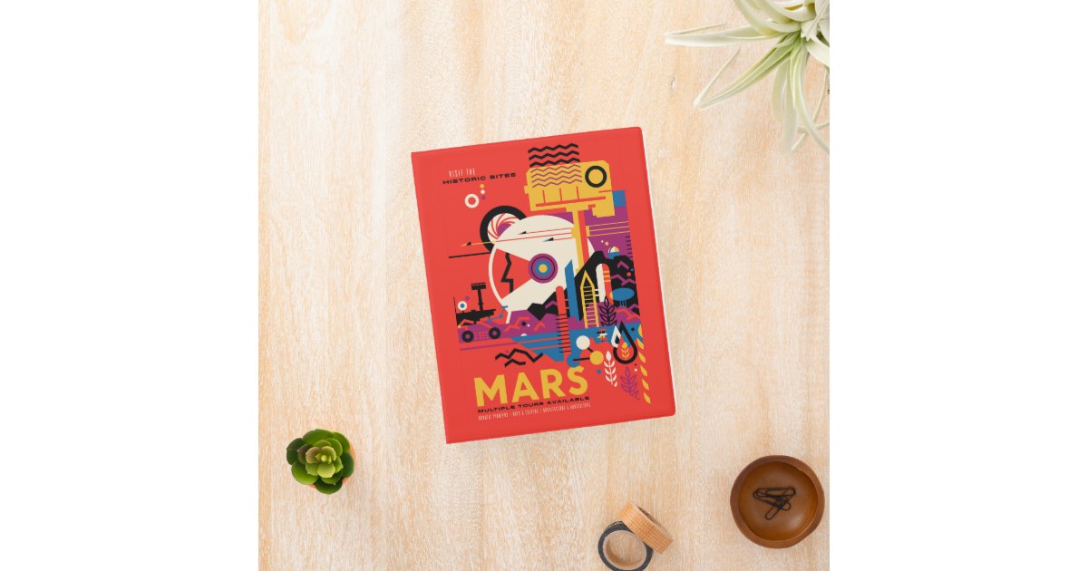 Retro Space Poster - Mars Exploration Program. Mini Binder | Zazzle