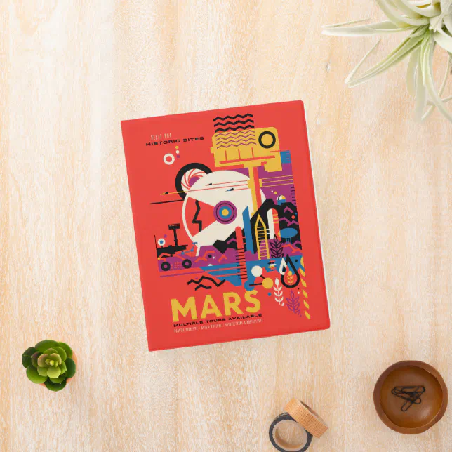 Retro Space Poster - Mars Exploration Program. Mini Binder | Zazzle