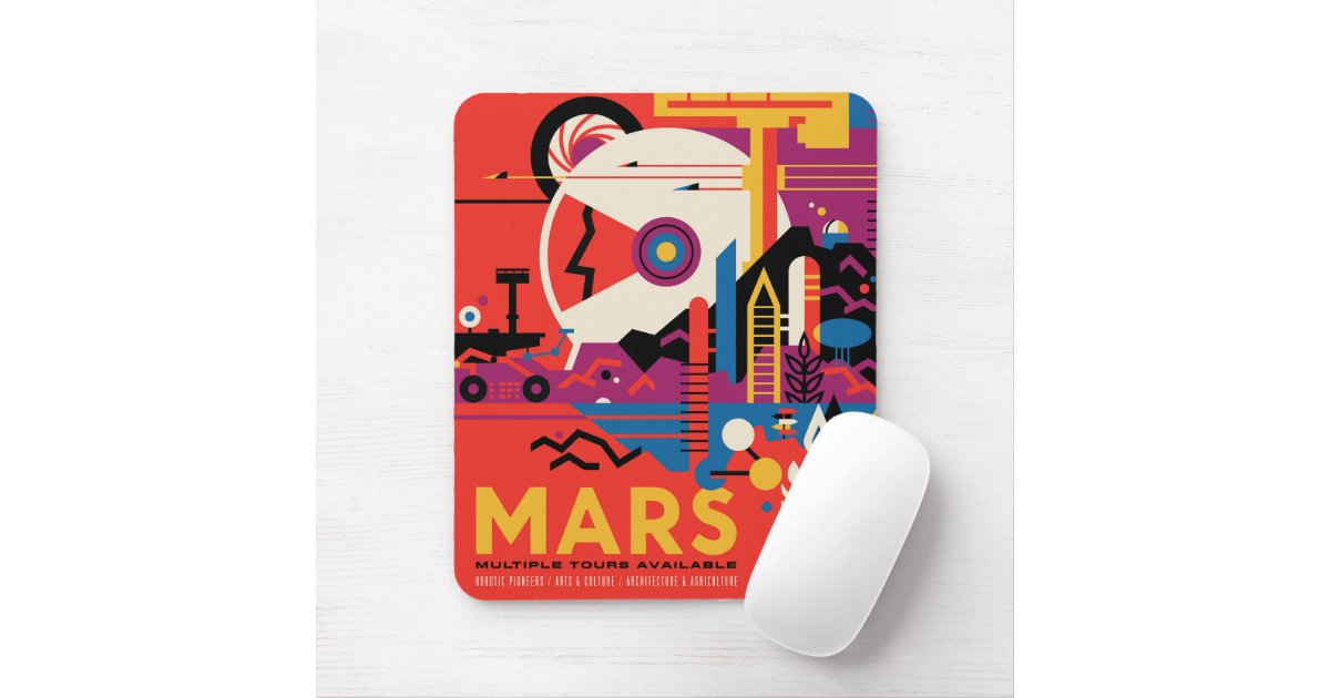 Retro Space Poster - Mars Exploration Program. Mouse Pad | Zazzle