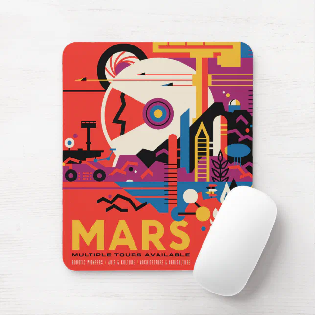 Retro Space Poster - Mars Exploration Program. Mouse Pad | Zazzle