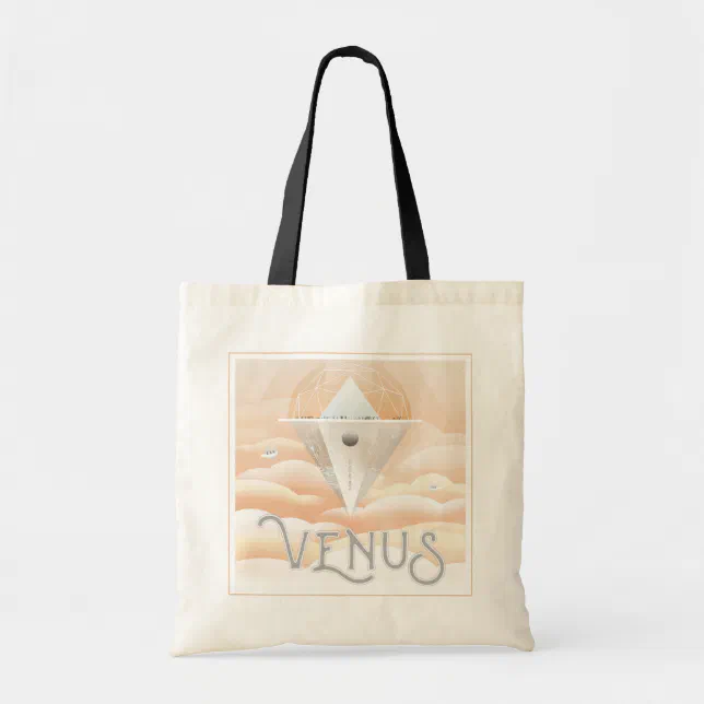 Retro Space Poster-Observatory In The Solar System Tote Bag | Zazzle