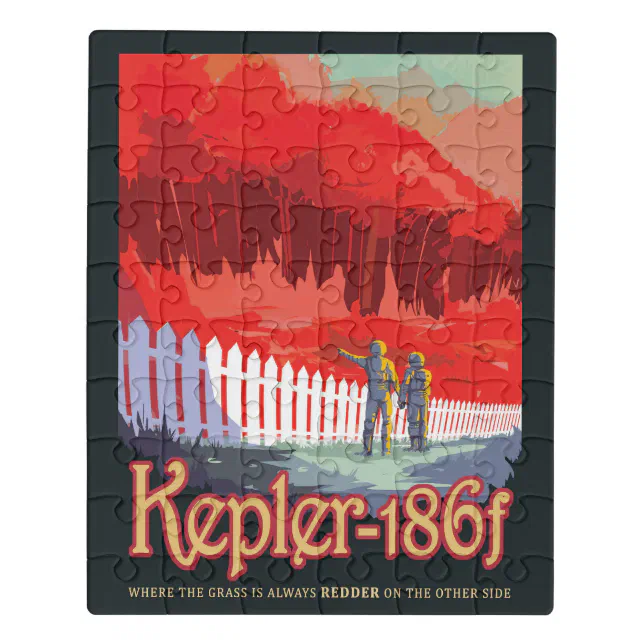 Retro Space Poster Of Kepler-186f. Jigsaw Puzzle | Zazzle
