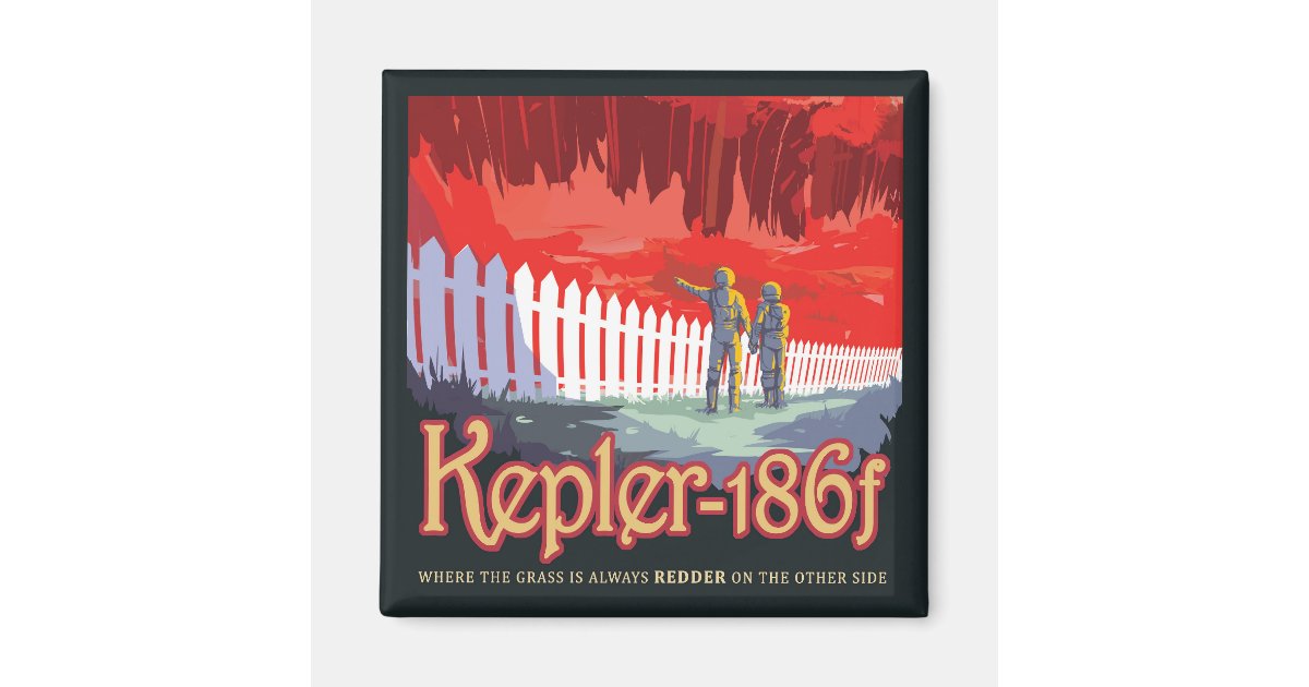 Retro Space Poster Of Kepler-186f. Magnet | Zazzle