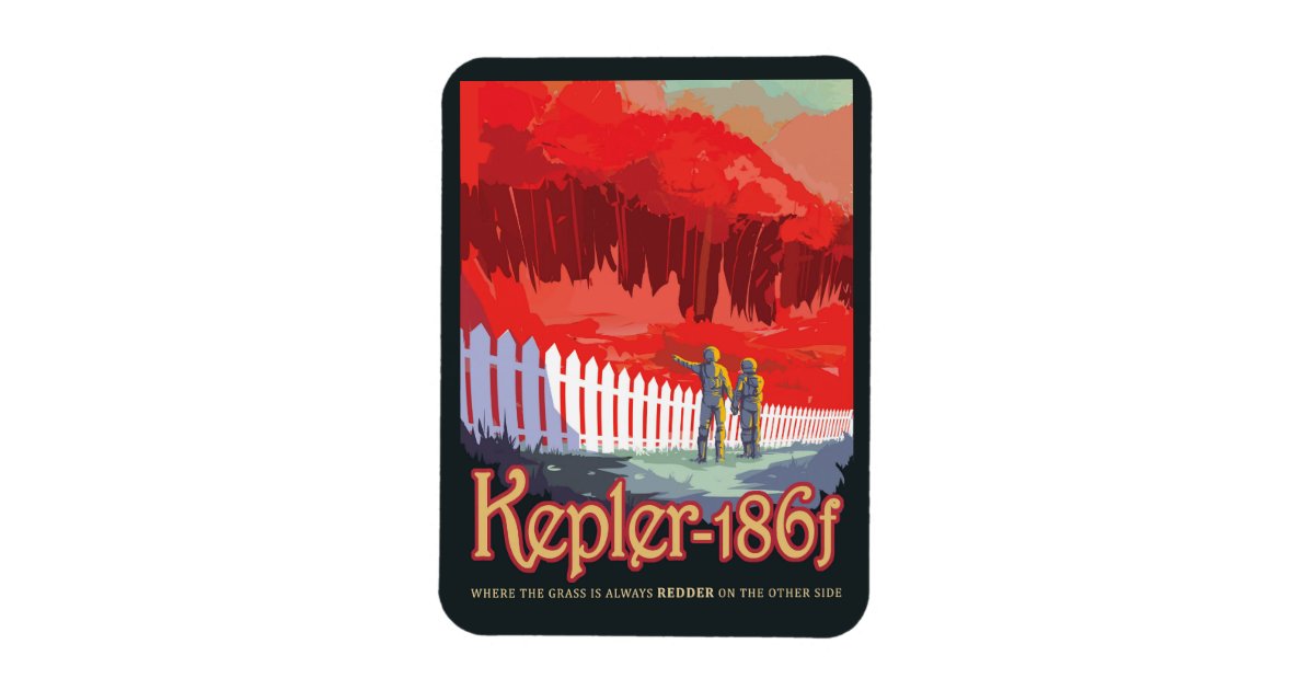 Retro Space Poster Of Kepler-186f. Magnet | Zazzle