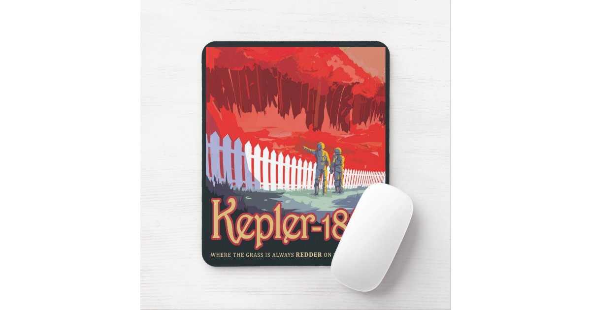Retro Space Poster Of Kepler-186f. Mouse Pad | Zazzle