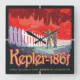 Retro Space Poster Of Kepler-186f. Square Wall Clock | Zazzle