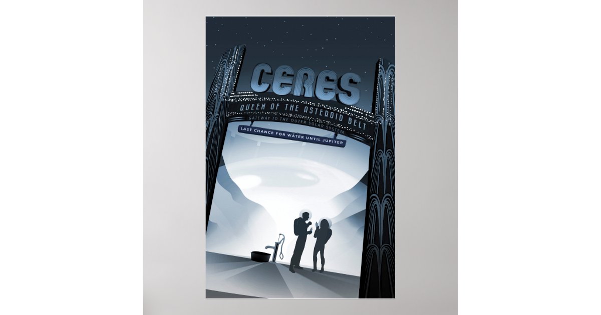 Retro Space Travel Poster-Dwarf Planet Ceres. Poster | Zazzle