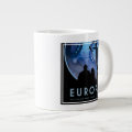 Retro Space Travel Poster- Jupiter's Moon Europa. Giant Coffee Mug | Zazzle