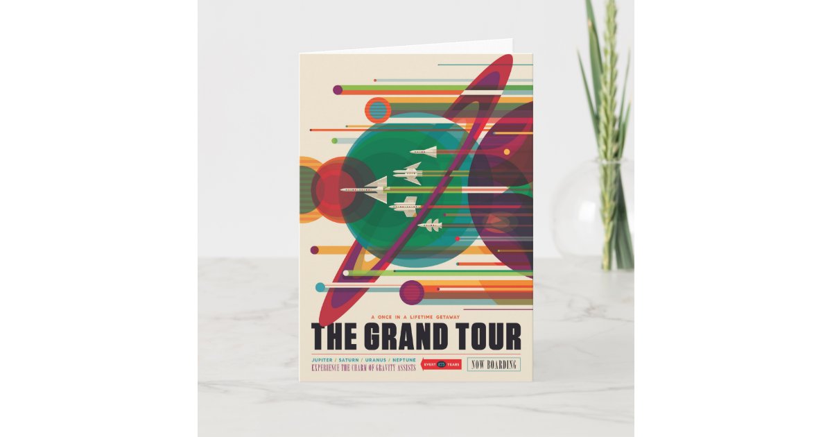 Retro Space Travel Poster- Solar System Grand Tour Card | Zazzle