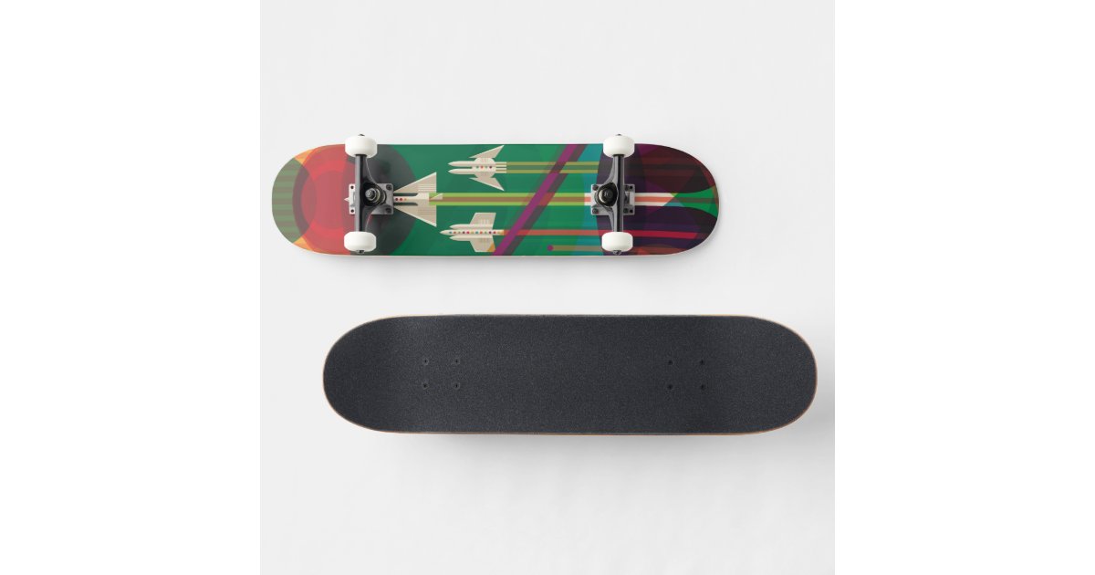 Retro Space Travel Poster- Solar System Grand Tour Skateboard | Zazzle