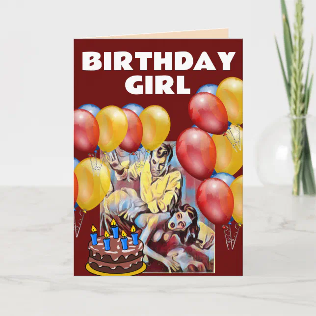 RETRO SPANKING COUPLE BIRTHDAY CARD FOR WIFE HER | Zazzle