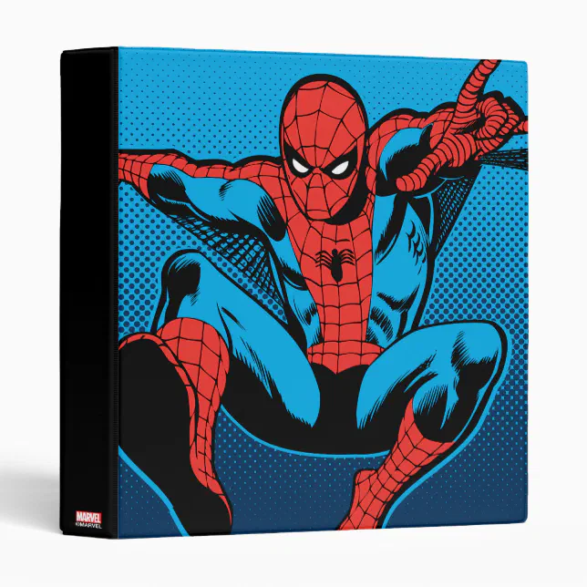 Retro Spider-Man Web Shooting 3 Ring Binder | Zazzle
