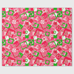 Retro Squares Pattern Wrapping Paper | Zazzle