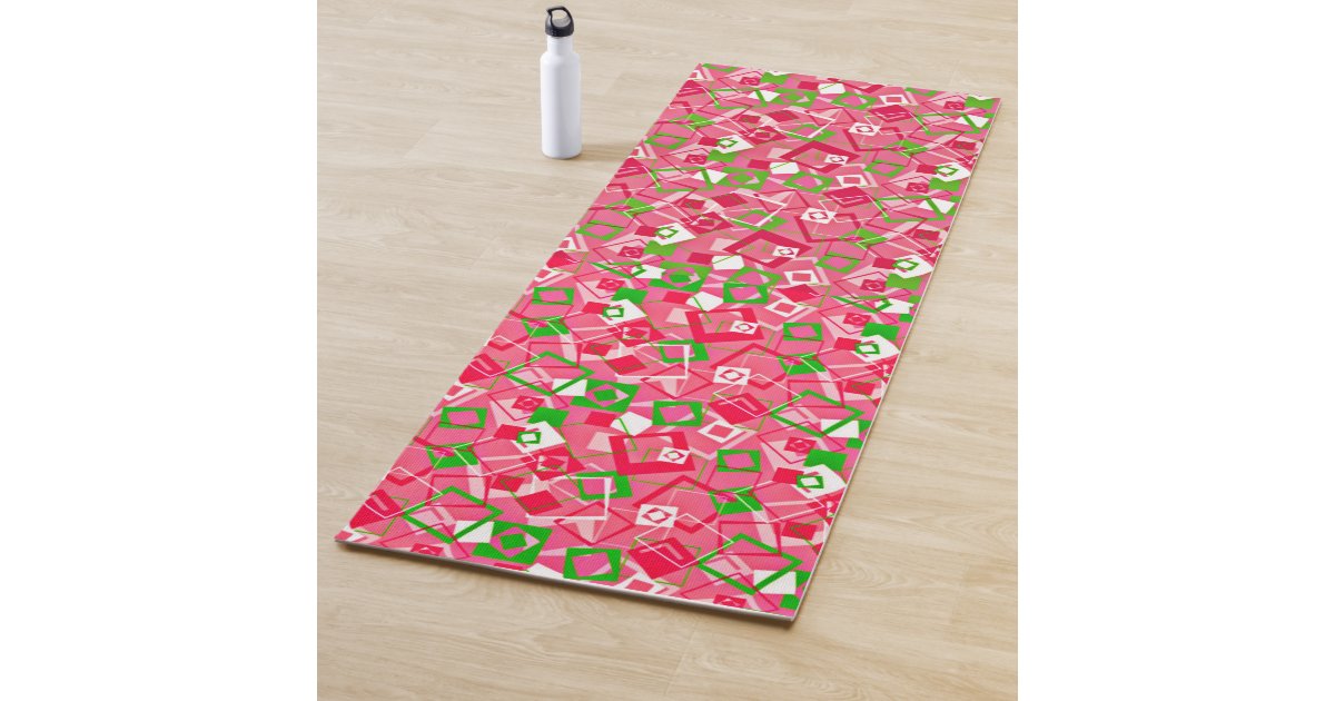 Retro Squares Pattern Yoga Mat | Zazzle