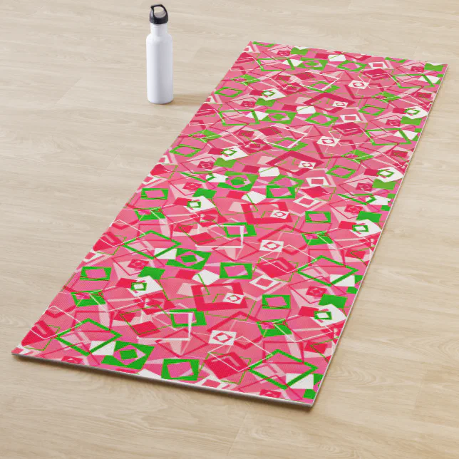 Retro Squares Pattern Yoga Mat | Zazzle