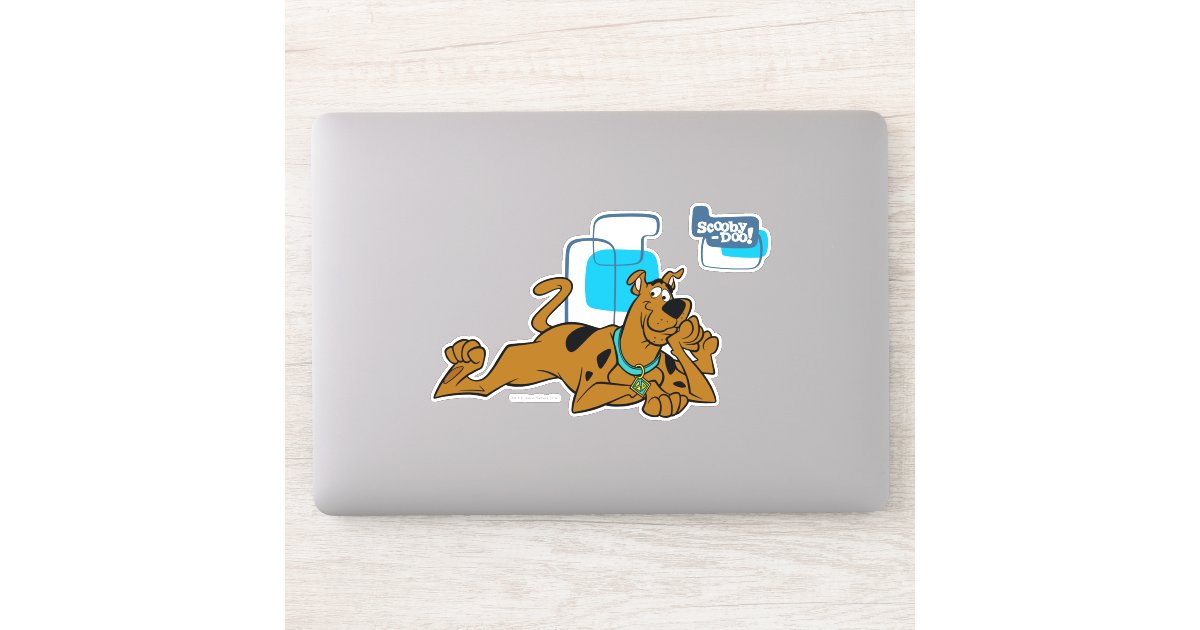 Retro Squares Scooby-Doo Lying Down Sticker | Zazzle