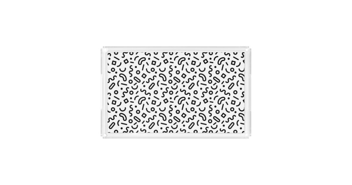 Retro Squiggle Pattern Acrylic Tray | Zazzle