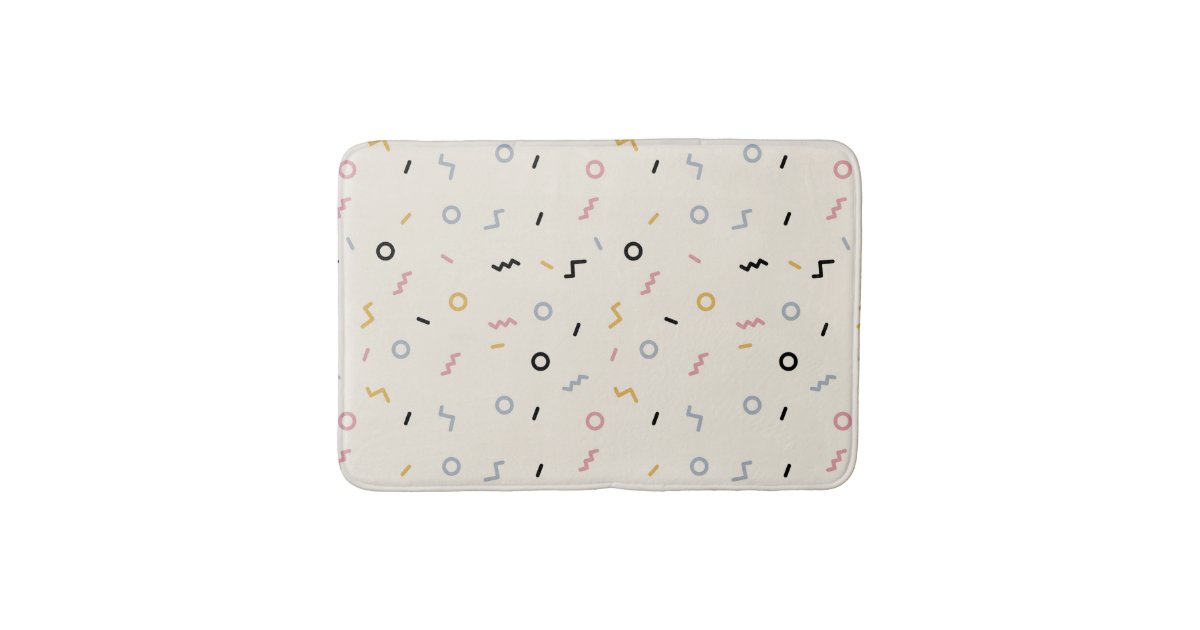 Retro Squiggle Pattern Bath Mat | Zazzle