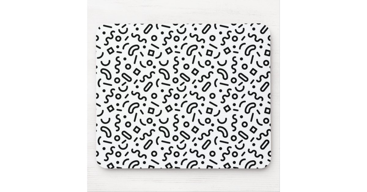 Retro Squiggle Pattern Mouse Pad | Zazzle