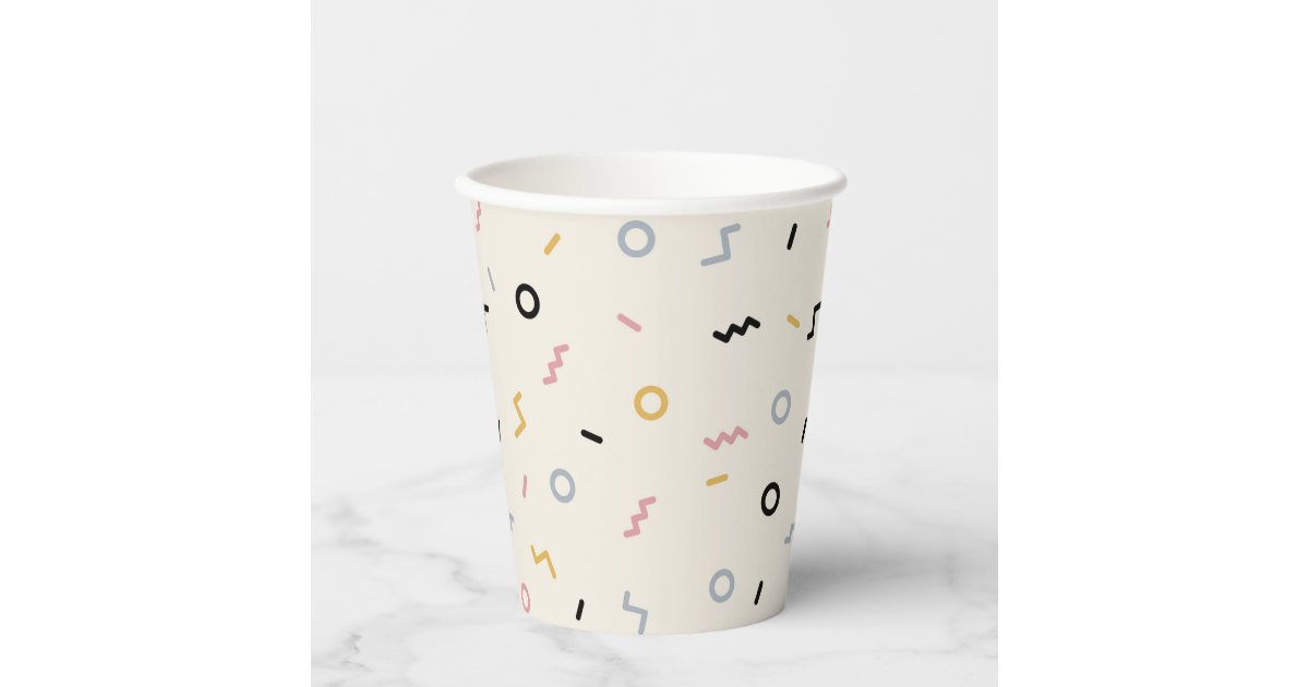 Retro Squiggle Pattern Paper Cups | Zazzle