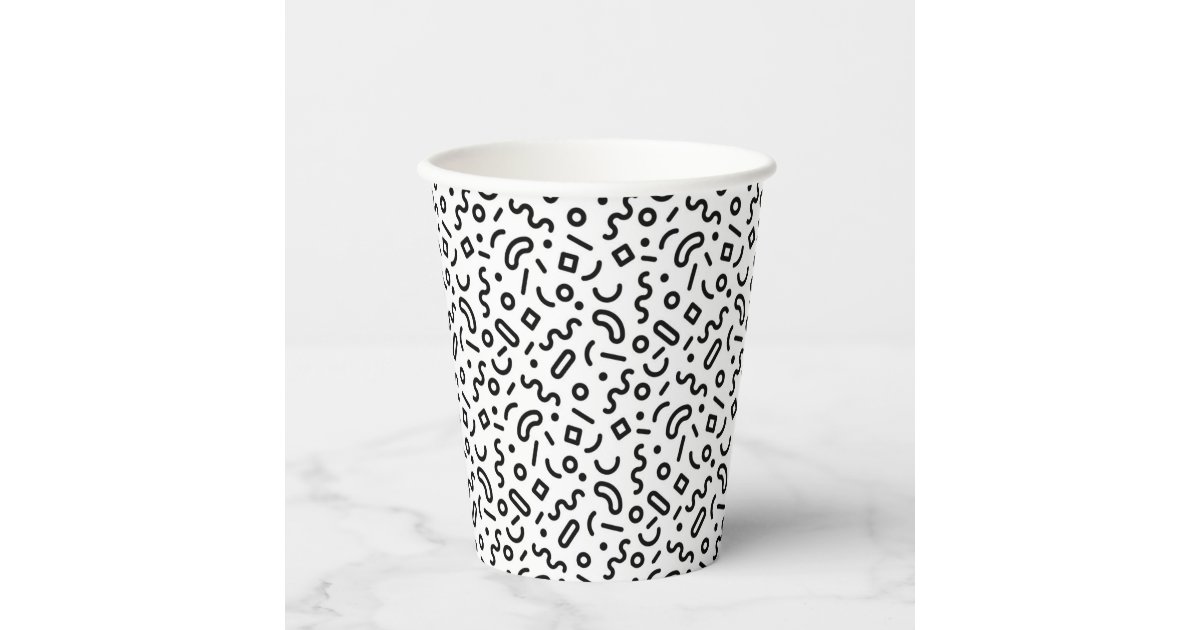 Retro Squiggle Pattern Paper Cups | Zazzle