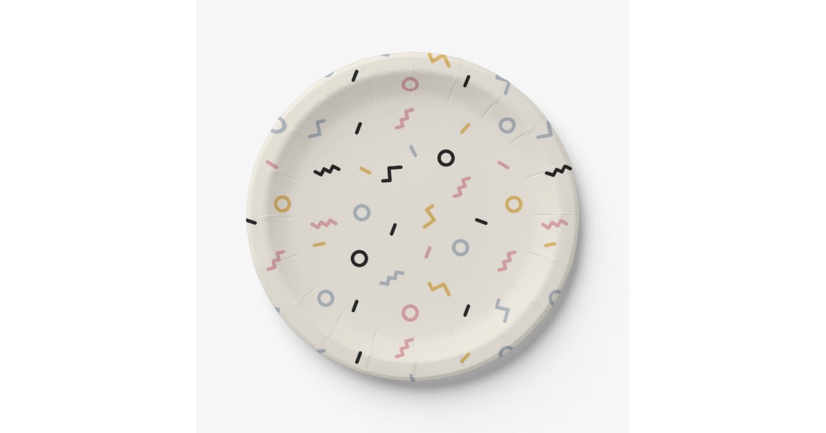 Retro Squiggle Pattern Paper Plates | Zazzle