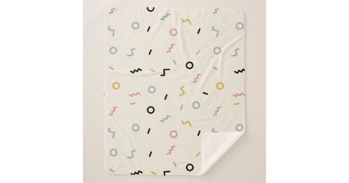 Retro Squiggle Pattern Sherpa Blanket | Zazzle