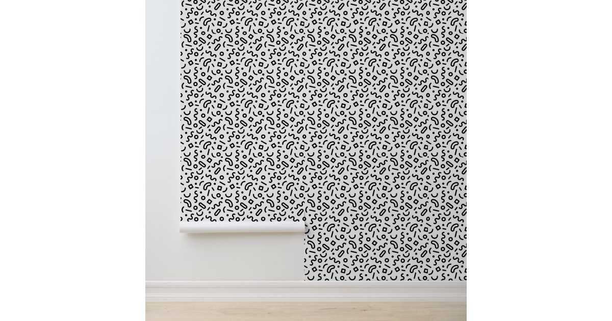 Retro Squiggle Pattern Wallpaper | Zazzle