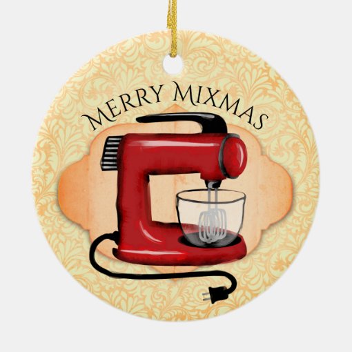 Retro stand mixer baking Christmas ornament | Zazzle