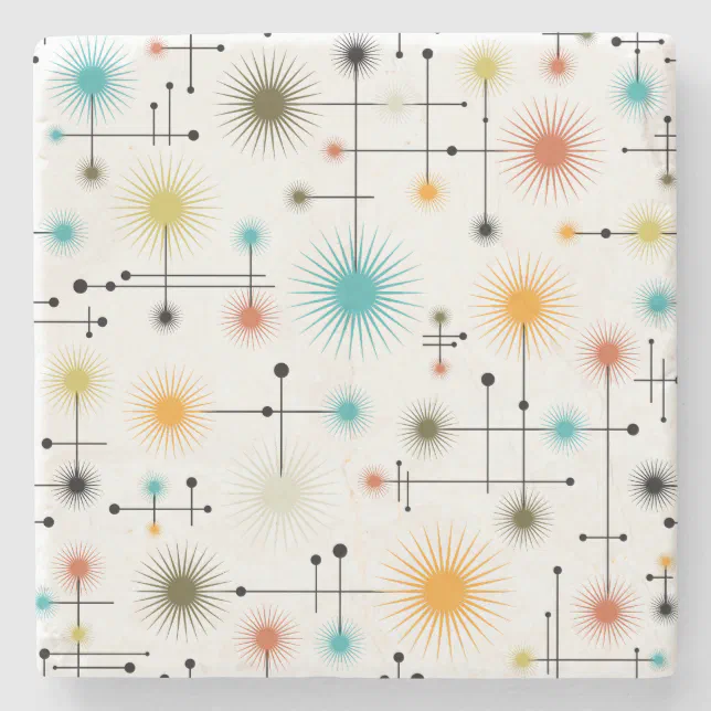 Retro Starbursts A Go-Go! Stone Coaster | Zazzle