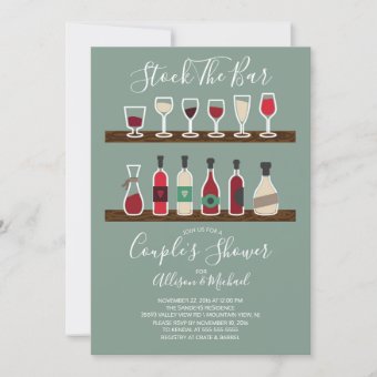 Retro Stock the Bar Couples Shower Invitation | Zazzle