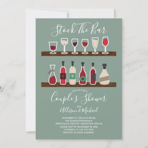 Retro Stock the Bar Couples Shower Invitation | Zazzle