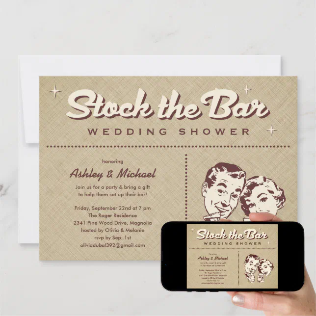 Retro Stock The Bar Party Invitations | Zazzle