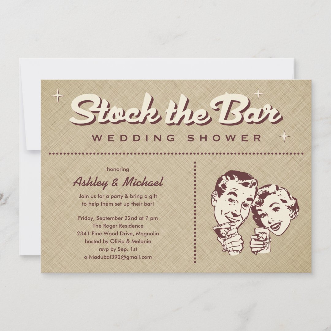 Retro Stock The Bar Party Invitations | Zazzle