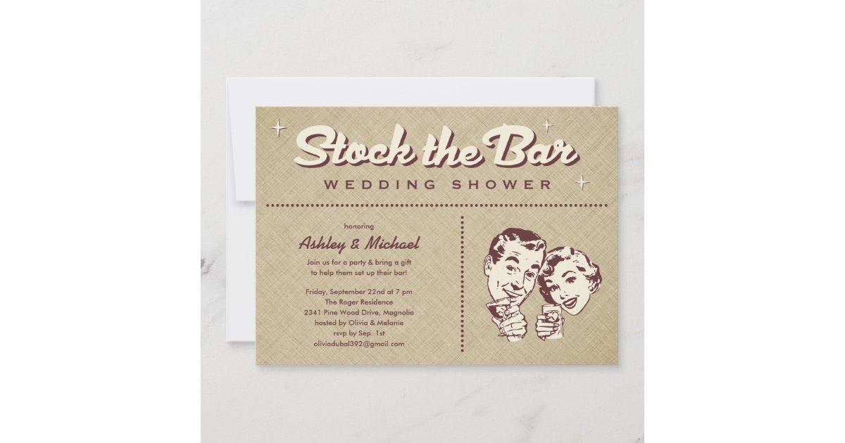 Retro Stock The Bar Party Invitations | Zazzle
