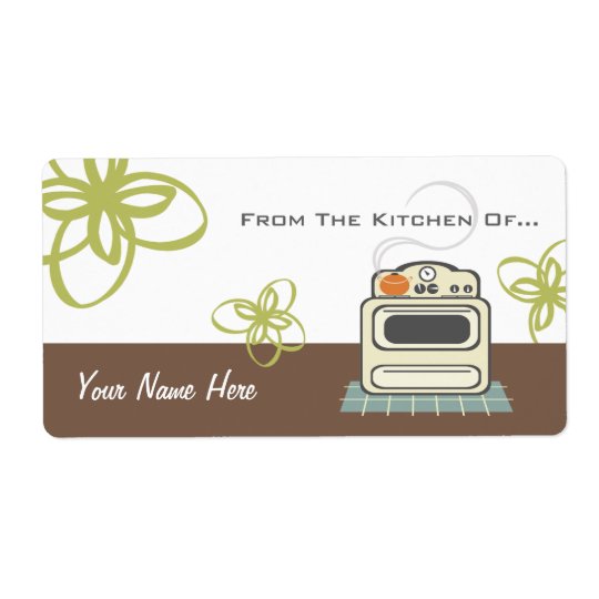 Retro Stove Modern Kitchen From The Kitchen Of... Label | Zazzle.com