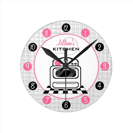 Retro Stove Personalized Kitchen Clock | Zazzle.com