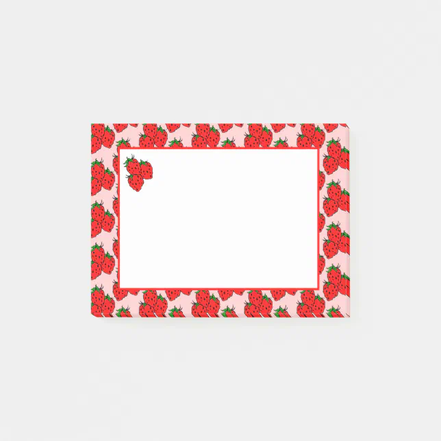 Retro Strawberry Fruit Pattern Notes | Zazzle