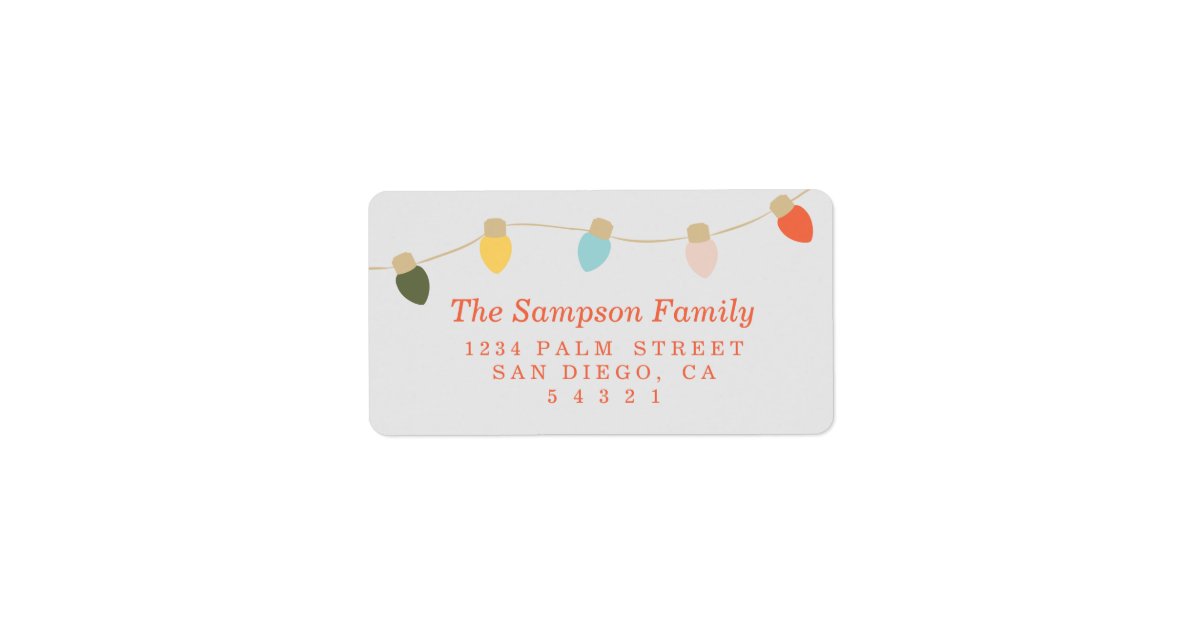 Retro String Lights Label | Zazzle