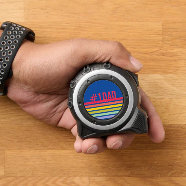 Retro Stripe Number One Dad Tape Measure | Zazzle