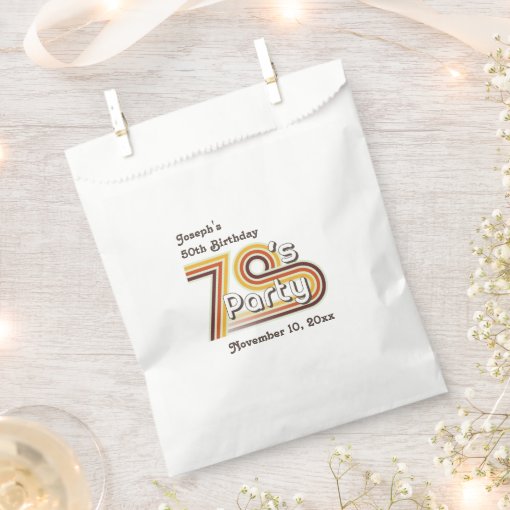 Retro Striped 70's Party Favor Bag | Zazzle