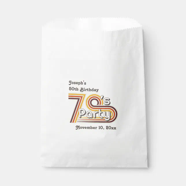 Retro Striped 70's Party Favor Bag | Zazzle