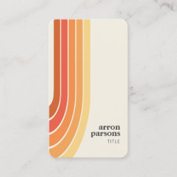 Retro Stripes 70's 80s Orange Yellow Business Card | Zazzle