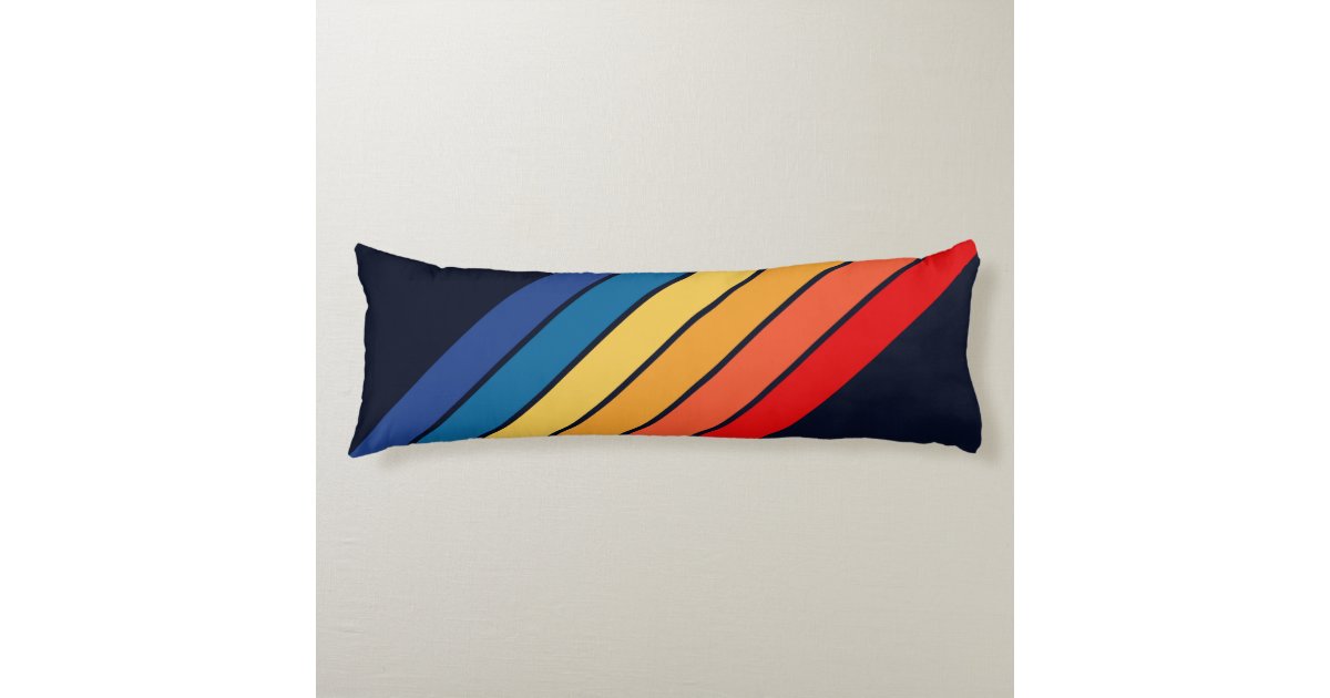 Retro Stripes Colorful Striped 70s 80s Design Body Pillow | Zazzle