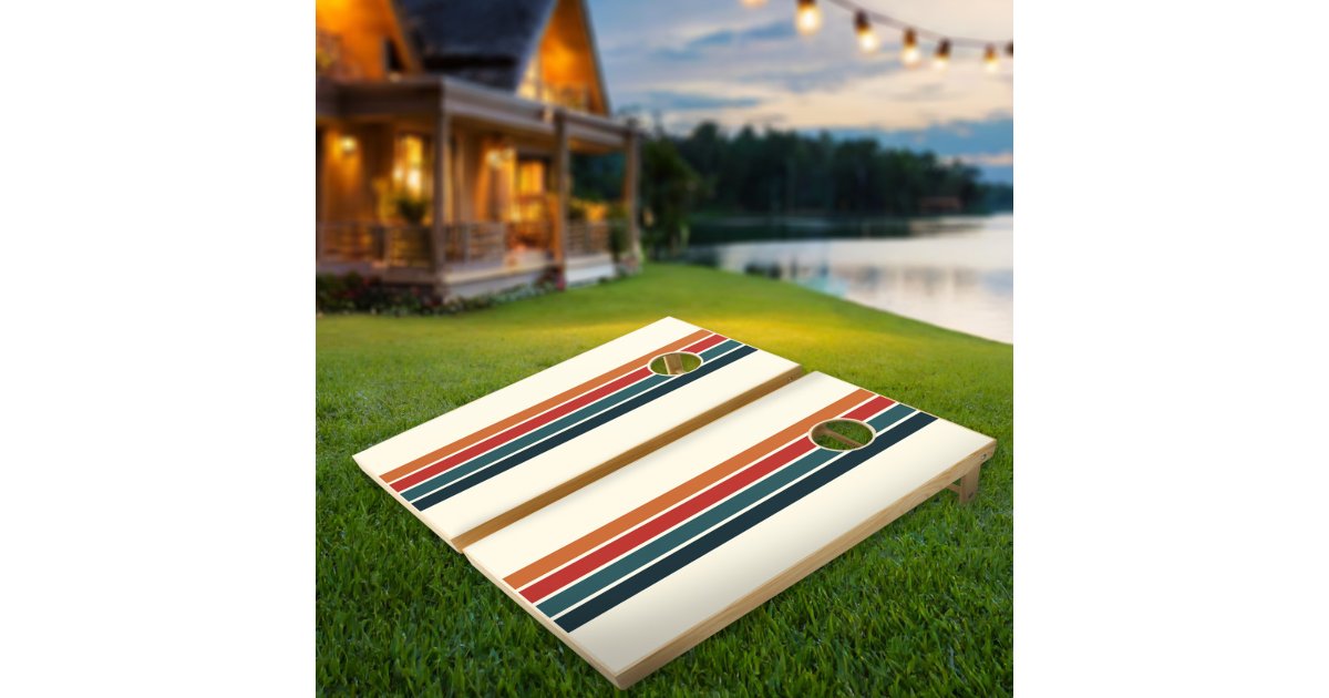 Retro Stripes Cornhole Set | Zazzle
