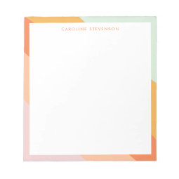 Retro Stripes Orange Mint Pastel Personalized Name Notepad | Zazzle