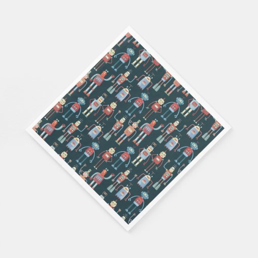 Retro Style 1950s Vintage Robots Napkins | Zazzle